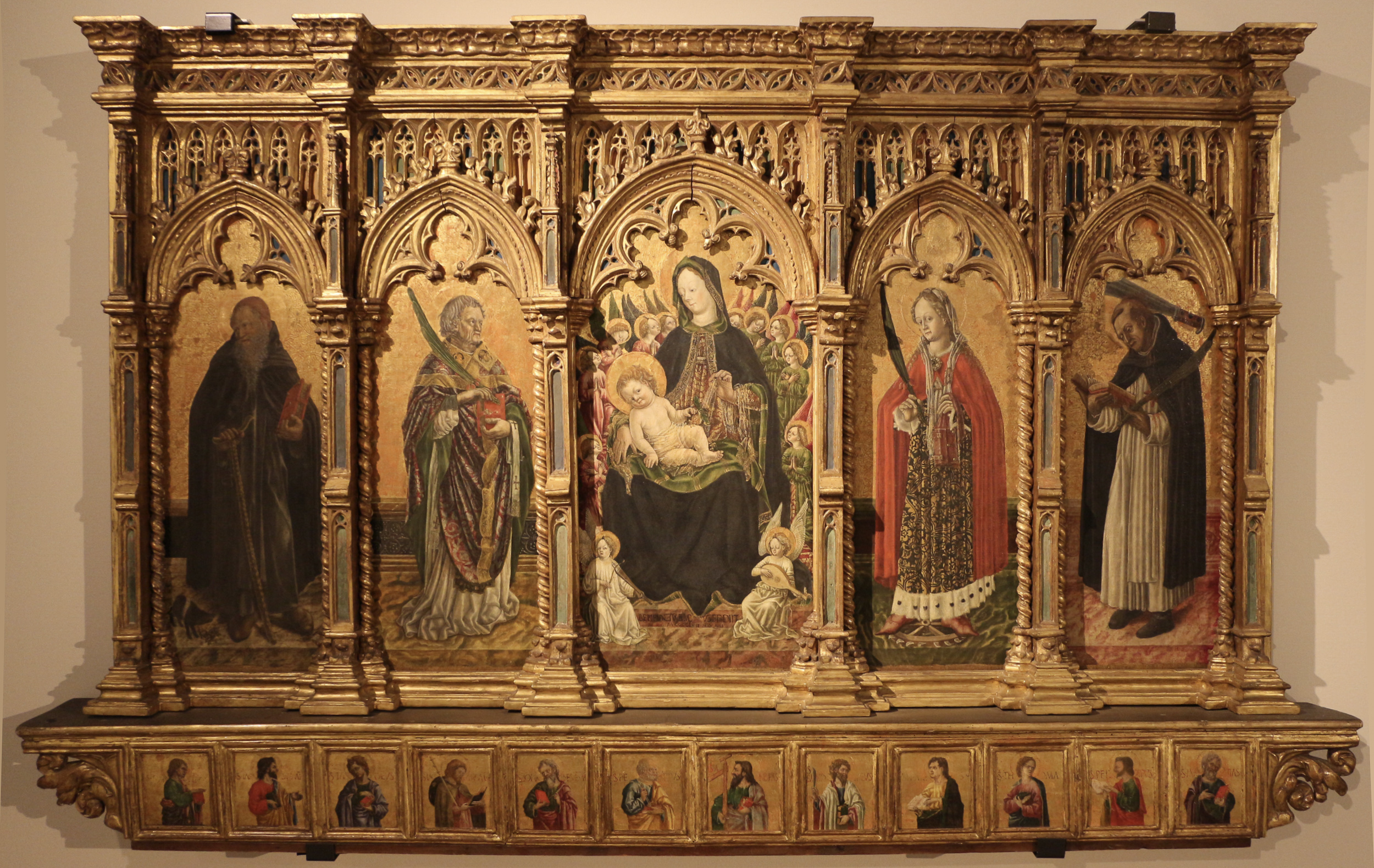 Polittico di Torchiara. Madonna con il Bambino e angeli, Sant’Antonio abate, San Nicomede, Santa ...